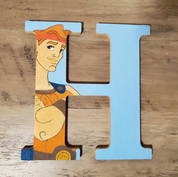 Disney | Accents | Hand Painted Disney Hercules Alphabet Letter Art ...